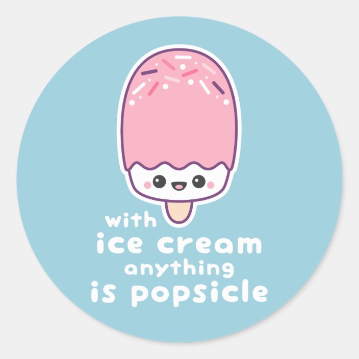 Funny Popsicle Pun Classic Round Sticker | Zazzle.com