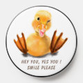 Funny PopSocket with Playful Duck - Custom Text | Zazzle