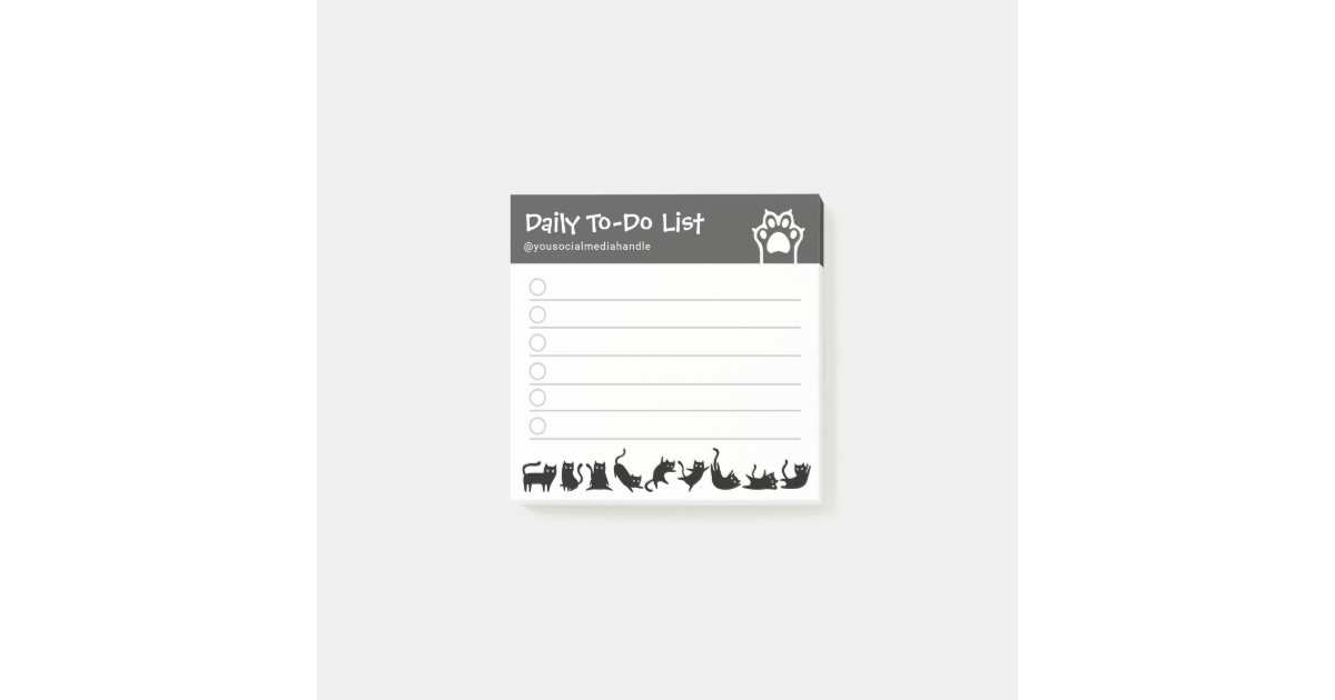 Funny Pose Cute Black Cats Checkbox To Do List Post-it Notes | Zazzle