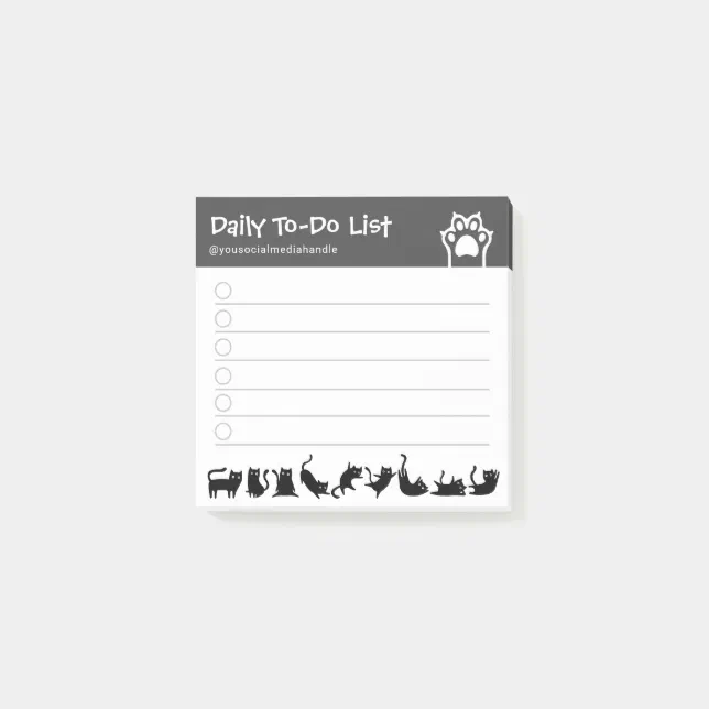 Funny Pose Cute Black Cats Checkbox To Do List Post-it Notes | Zazzle