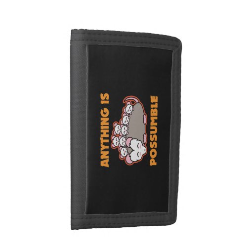 Funny Possum Opossum Pun Anything Is Possumble Trifold Wallet | Zazzle