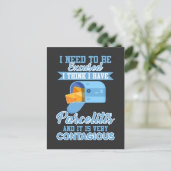 Funny Postal Worker Mailman Mail Carrier Parcel Postcard | Zazzle
