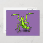 Funny praying mantis cartoon postcard | Zazzle