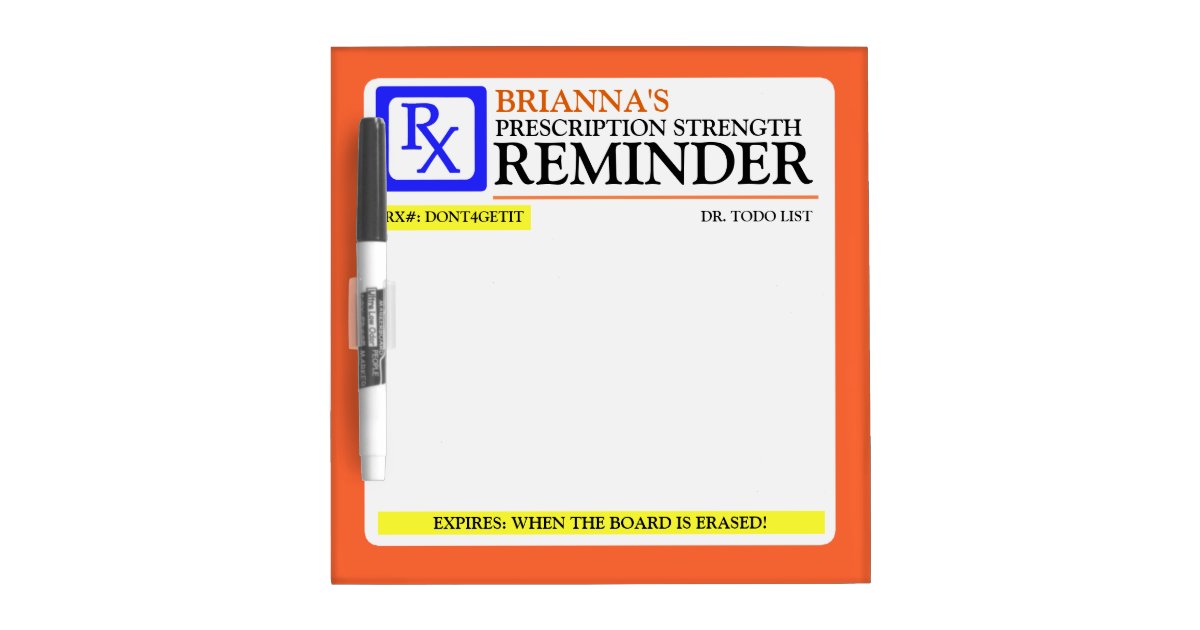 Funny Prescription Label Dry-Erase Board | Zazzle