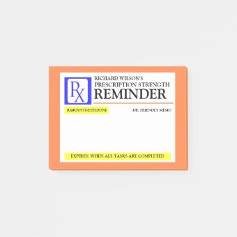 Funny Prescription Label Post-it Notes | Zazzle