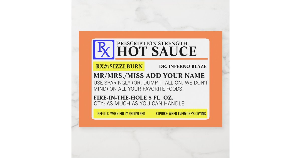 Funny Prescription Strength Food Label | Zazzle