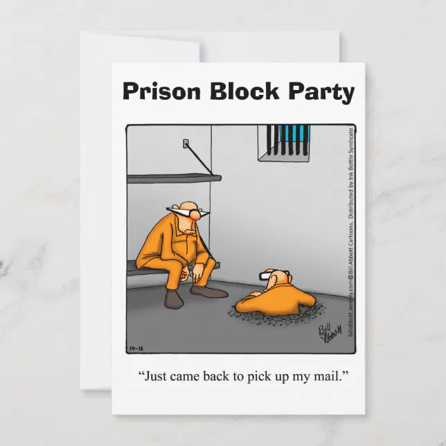 Funny Prison Block Party Invitations | Zazzle