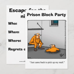 Funny Prison Block Party Invitations | Zazzle