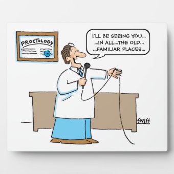 Funny Proctologist Karaoke Cartoon Art Proctology Plaque | Zazzle