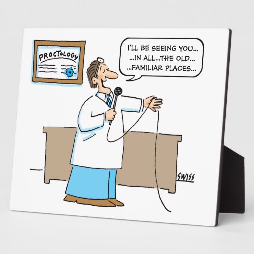 Funny Proctologist Karaoke Cartoon Art Proctology Plaque | Zazzle