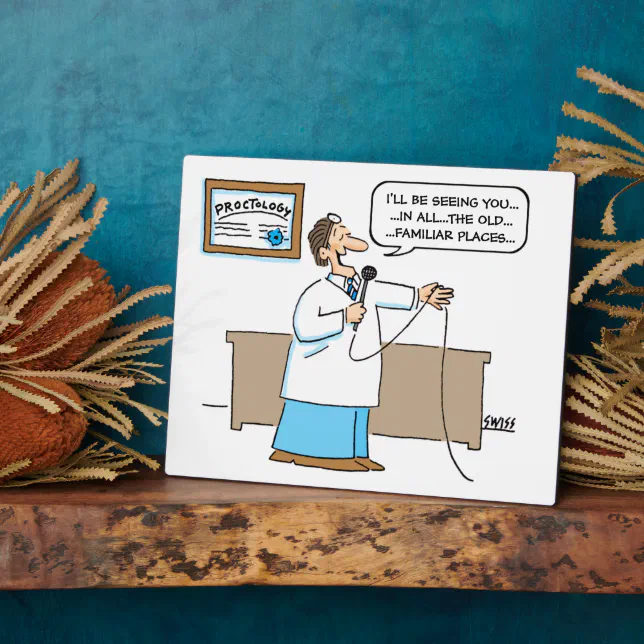 Funny Proctologist Karaoke Cartoon Art Proctology Plaque | Zazzle