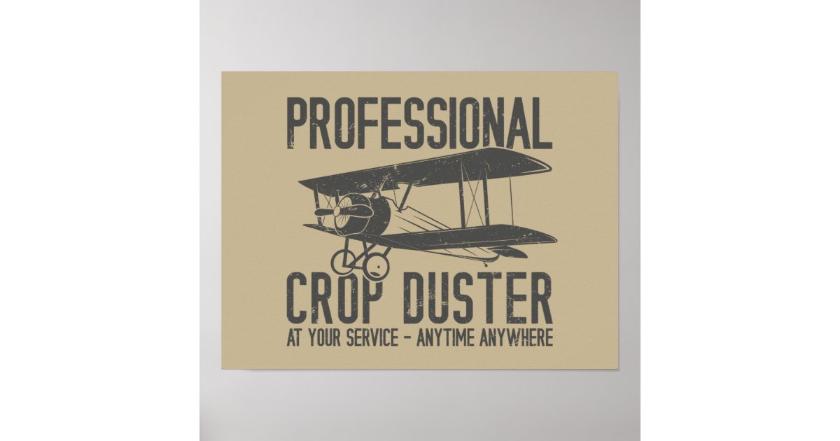 Funny Professional Crop Duster Fart Joke Gift Poster | Zazzle