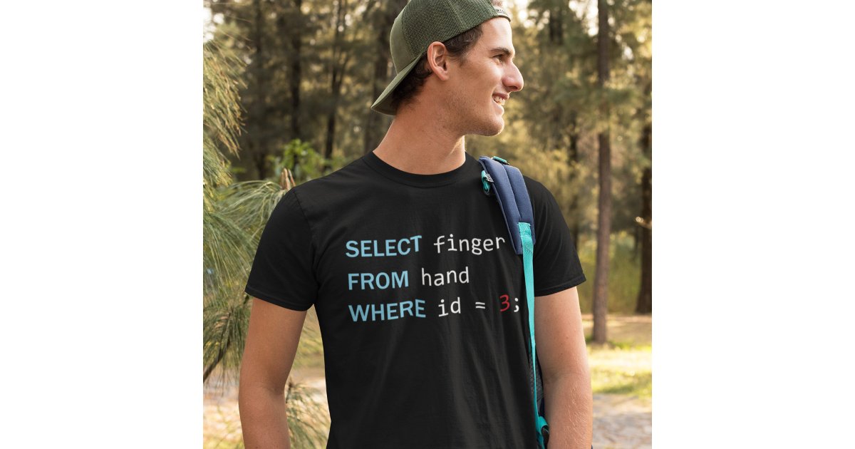 Funny Programming Geek Select Finger From Hand T-Shirt | Zazzle