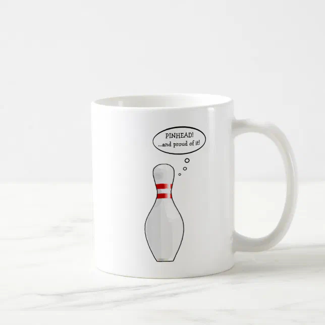 Funny Proud Pinhead Bowler Bowling Pin Cartoon Coffee Mug | Zazzle