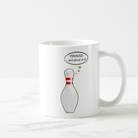 Funny Proud Pinhead Bowler Bowling Pin Cartoon Coffee Mug | Zazzle.com