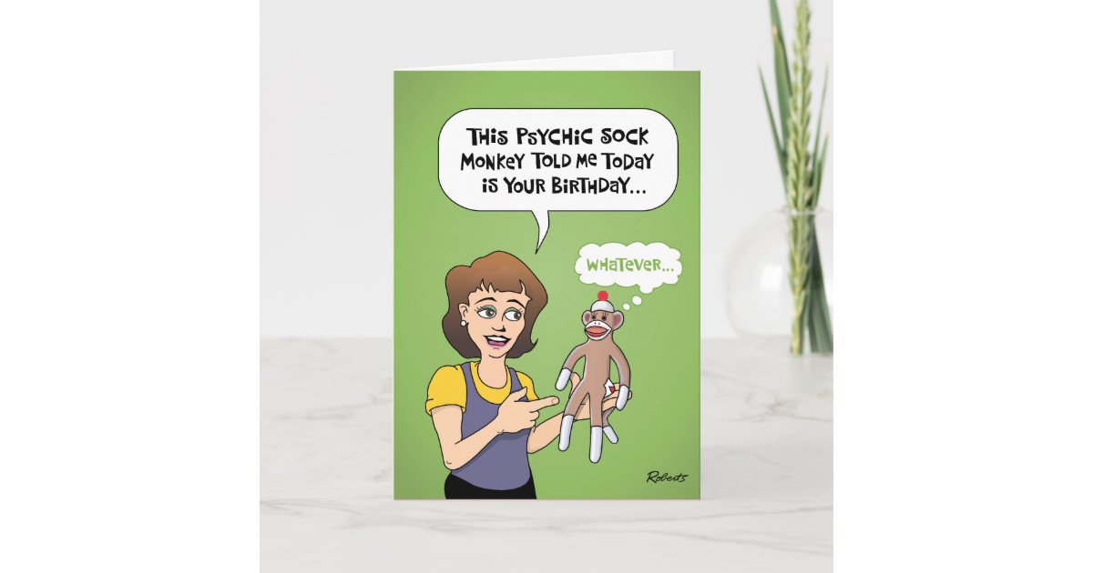 Funny Psychic Sock Monkey Card | Zazzle