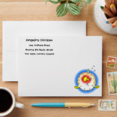 Funny puffer fish porcupine fish cartoon envelope | Zazzle