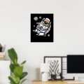 Funny Pug Dog Space Astronaut Cosmic Pet Poster | Zazzle