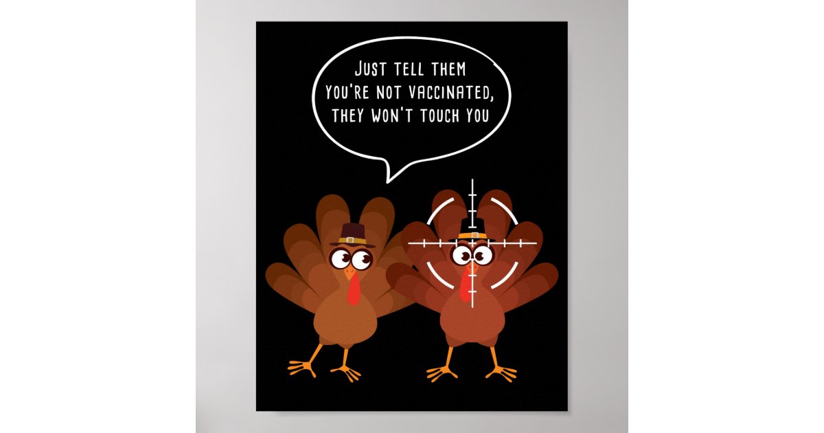 Funny Pumpkin Turkey Conversation Thanksgiving Poster | Zazzle