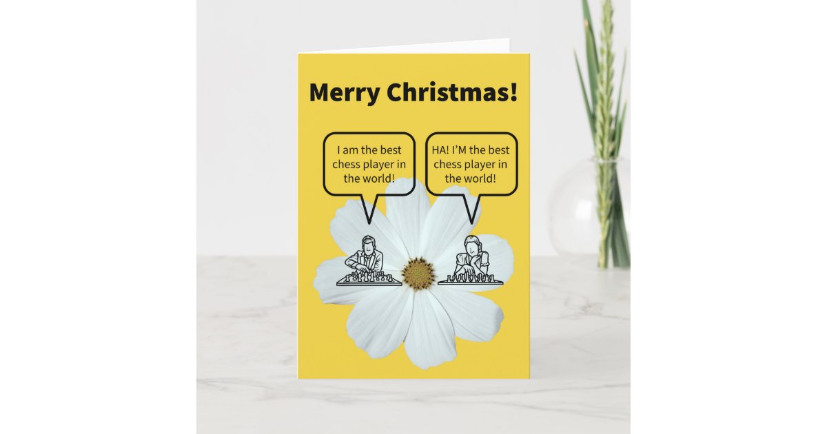 Funny Pun Chess Nuts Boasting Christmas Card | Zazzle