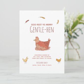Funny Pun Chicken Christmas Photo Collage Holiday Card | Zazzle