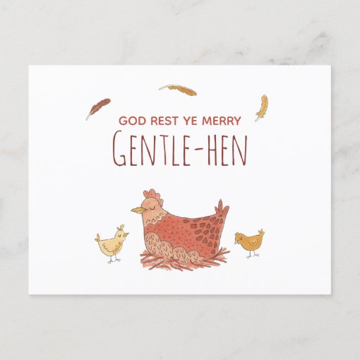 Funny Pun Chicken Christmas Photo Holiday Postcard | Zazzle