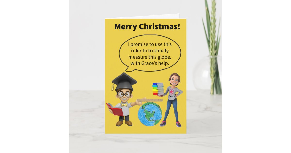 Funny Pun He Rules the World Merry Christmas Card | Zazzle