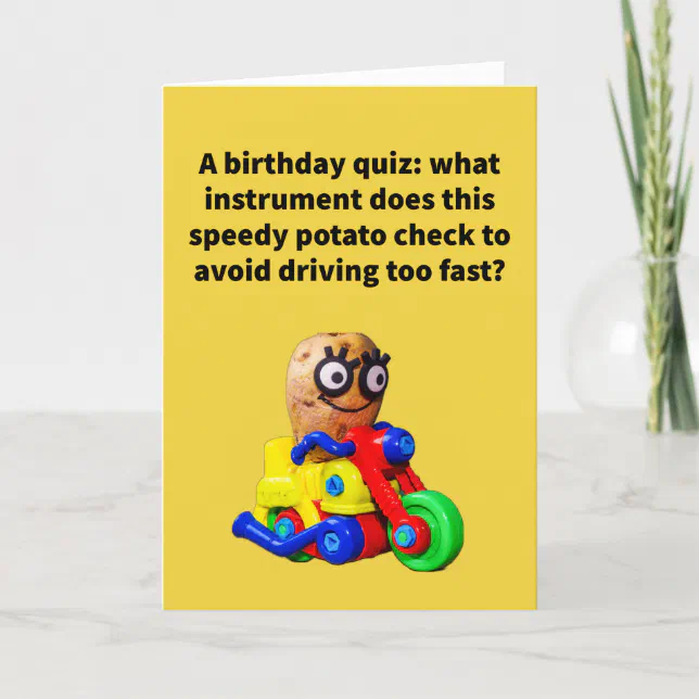 Funny Pun Spud-O-Meter Birthday Card | Zazzle