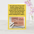 Funny Pun Suture Self Get Well Encouragement Card | Zazzle