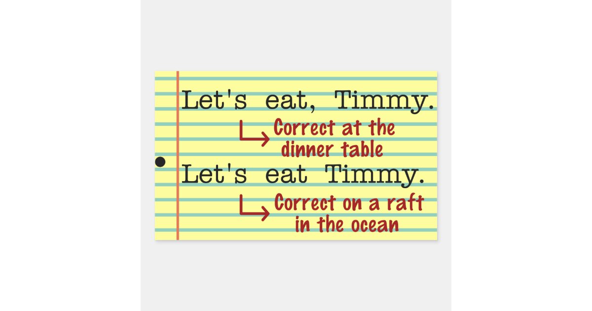 Funny Punctuation Grammar Rectangular Sticker | Zazzle