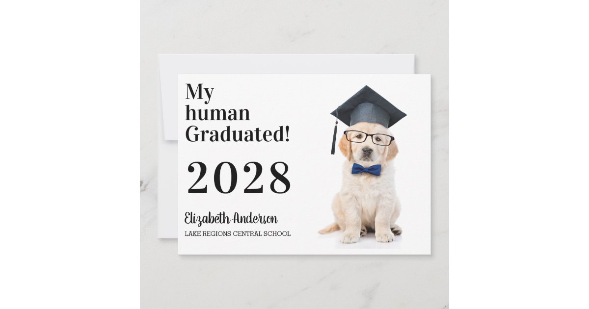 Funny Puppy Graduate Graduation Party Invitation | Zazzle