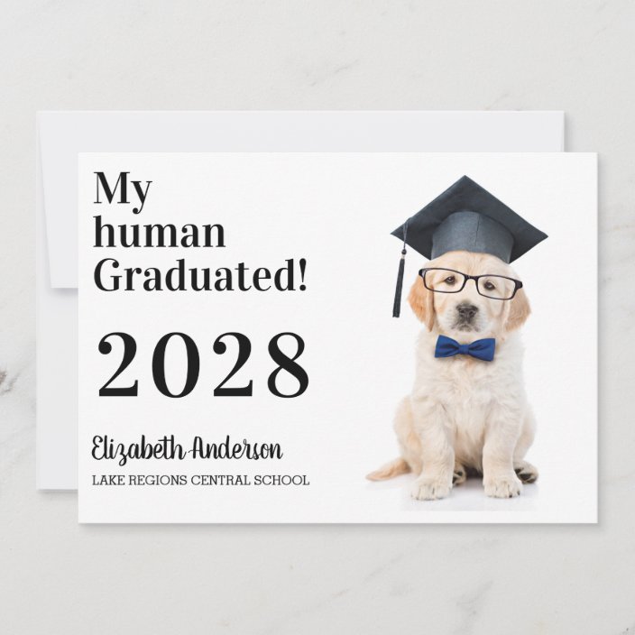 Funny Puppy Graduate Graduation Party Invitation | Zazzle.com