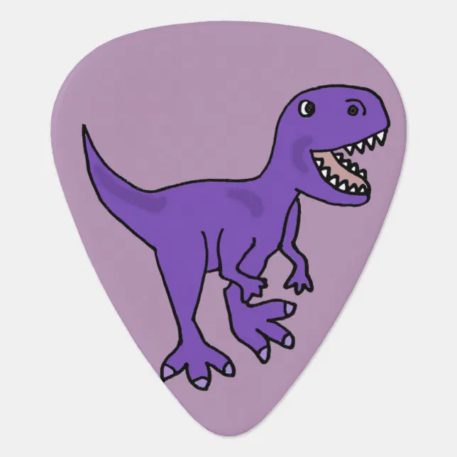 Funny Purple T-Rex Dinosaur Cartoon Guitar Pick | Zazzle