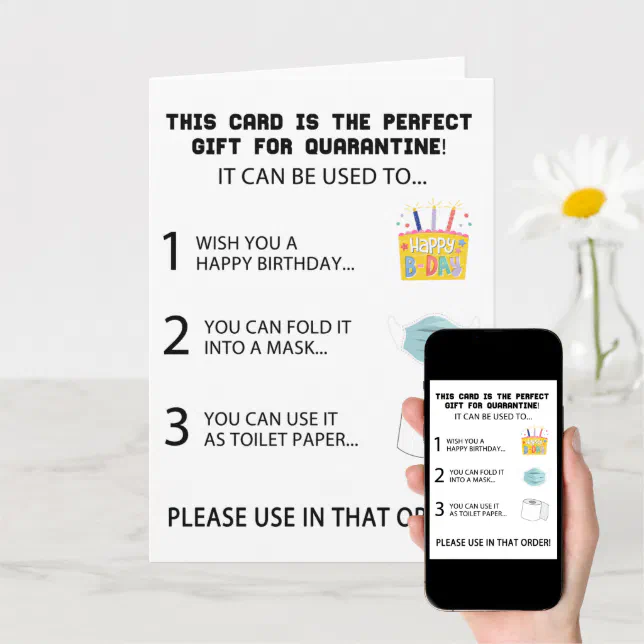 Funny Quarantine Birthday Card | Zazzle