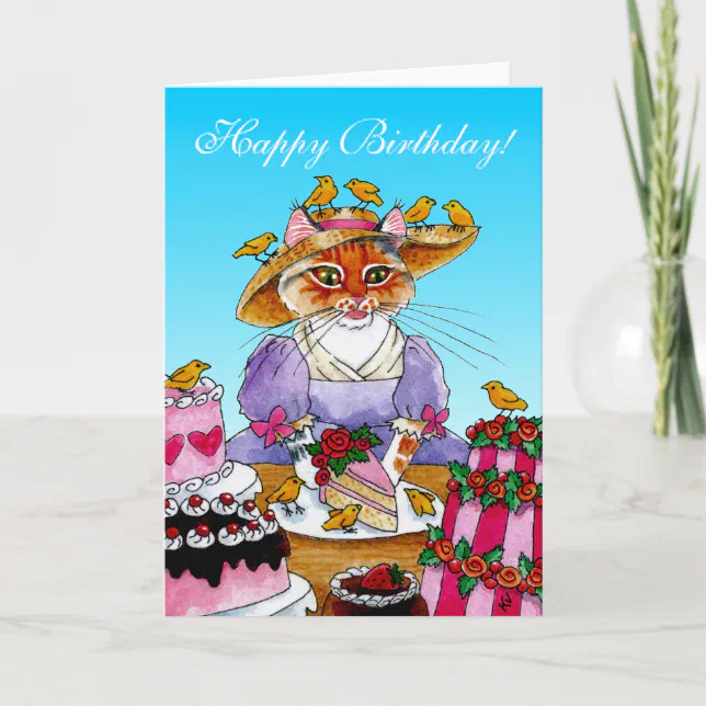 Funny Queen cat birthday greeting card | Zazzle