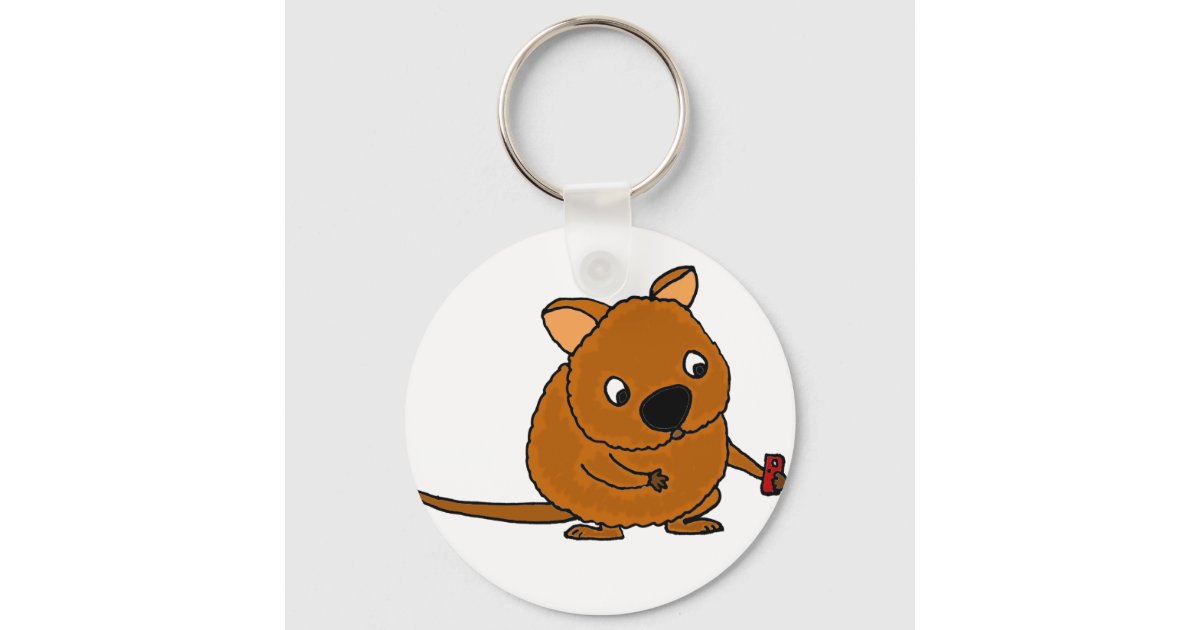 Funny Quokka Taking Selfie Keychain | Zazzle