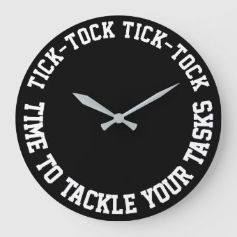 Funny Quotes Motivational Black Round Wall Clock | Zazzle