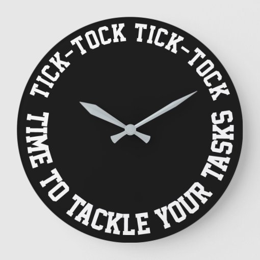 Funny Quotes Motivational Black Round Wall Clock | Zazzle