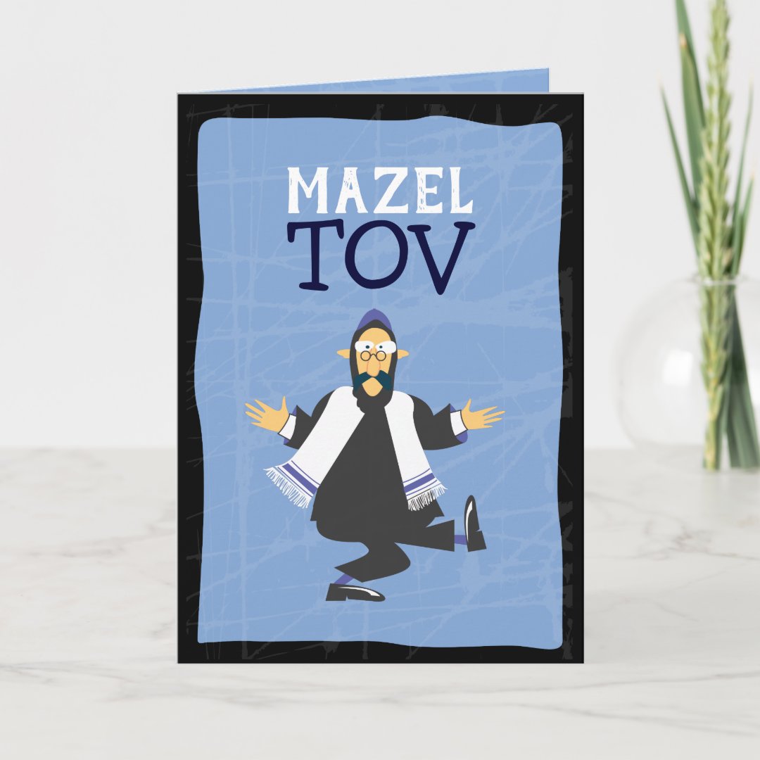 FUNNY RABBI MAZEL TOV Congratulations Greeting Card | Zazzle