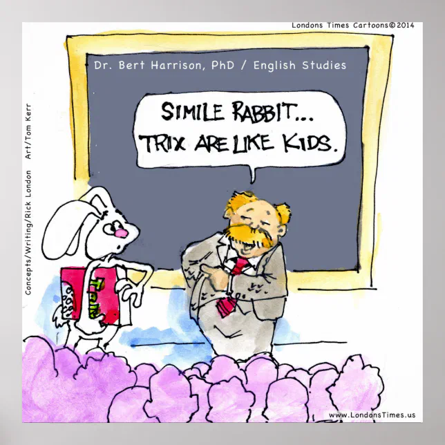 Funny Rabbit Grammar Police Poster | Zazzle