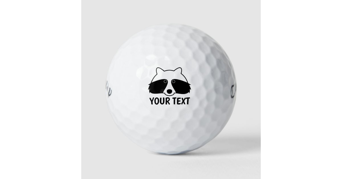 Funny raccoon logo custom golf ball gift set | Zazzle