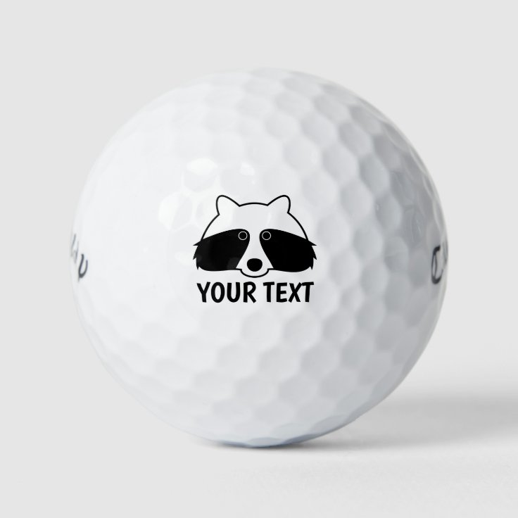 Funny raccoon logo custom golf ball gift set | Zazzle