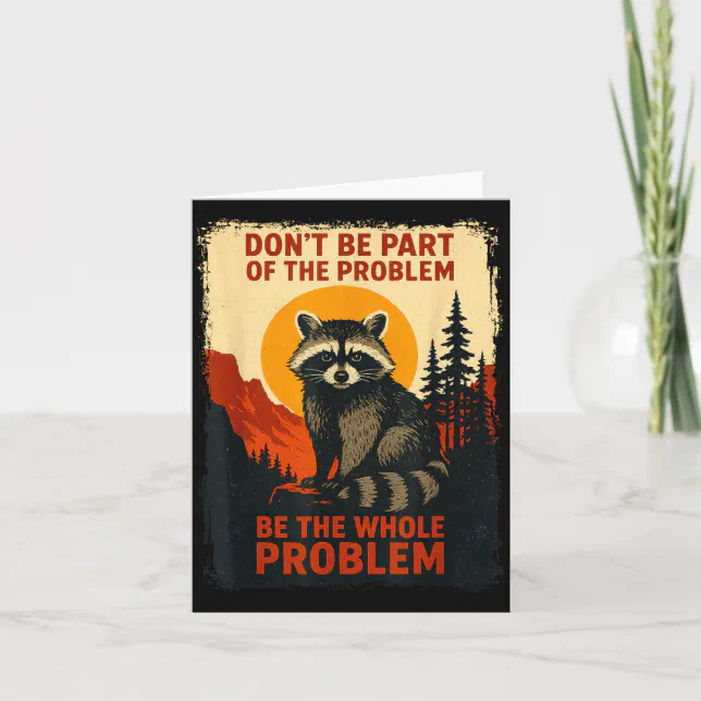 Funny Raccoon Nature Wildlife Outdoor Graphic Sarc Card | Zazzle