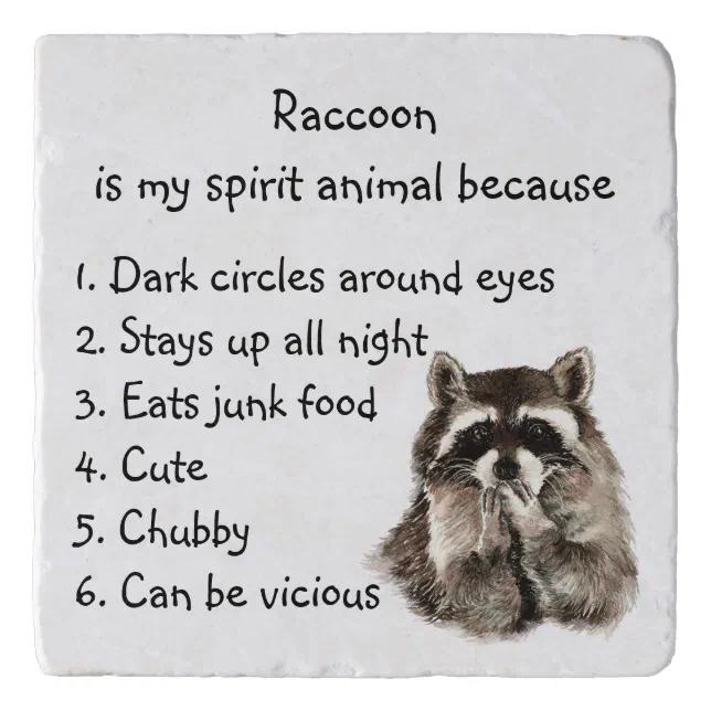 Funny Raccoon Spirit Animal Humor Trivet | Zazzle