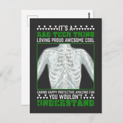 Funny Rad Tech Joke X-ray Radiologic Humor Postcard | Zazzle