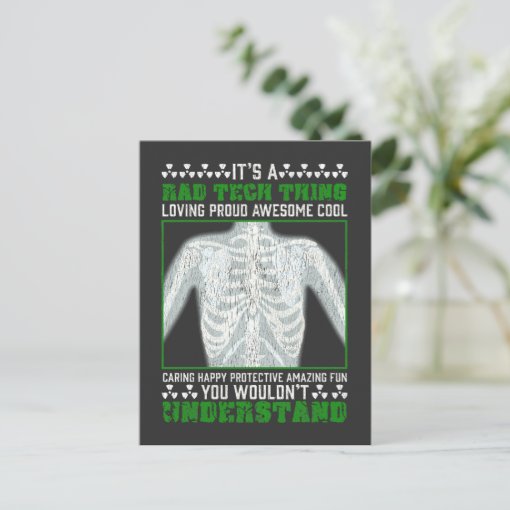 Funny Rad Tech Joke X-ray Radiologic Humor Postcard | Zazzle
