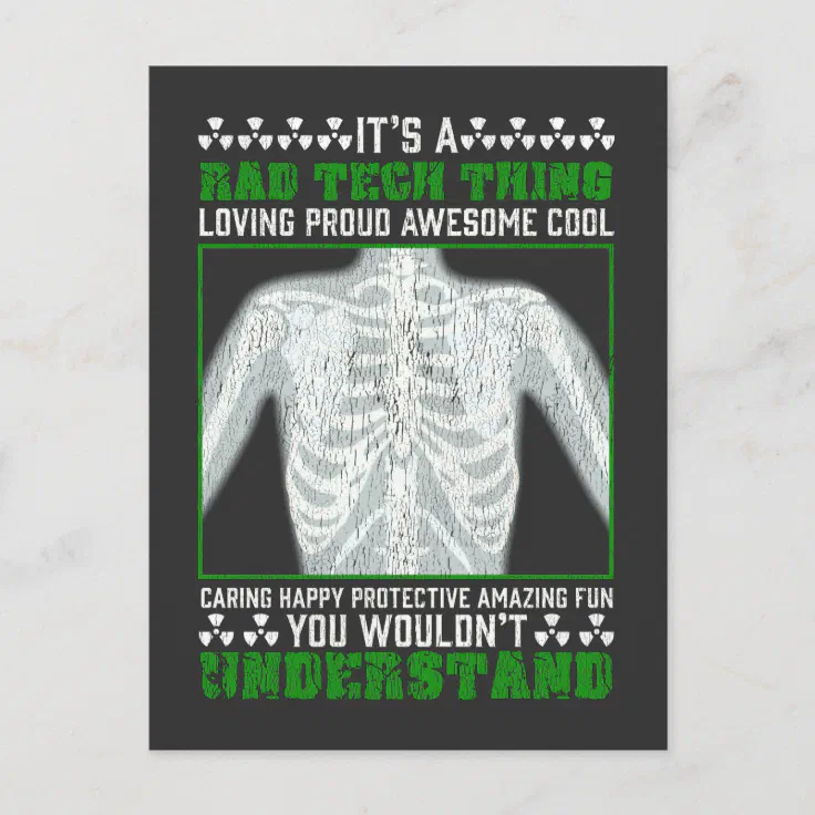 Funny Rad Tech Joke X-ray Radiologic Humor Postcard | Zazzle