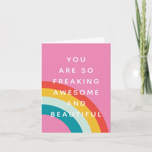 Funny Rainbow Awesome Card | Zazzle