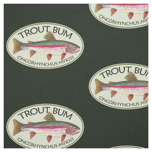 Rainbow Trout Fly Fishing Fabric | Zazzle
