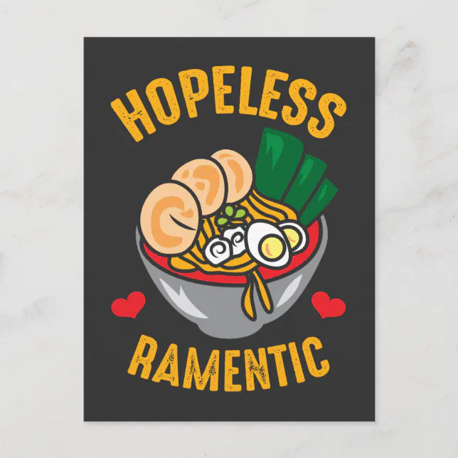 Funny Ramen Noodles Pun Romantic Lover Postcard | Zazzle
